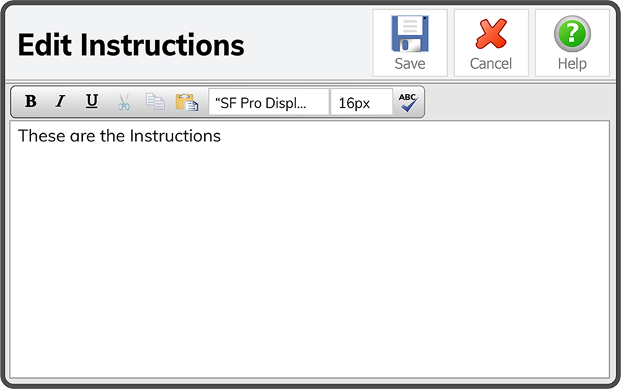 Edit Workorder Instructions